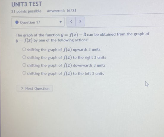 The graph of the function y = f(x) - 3 can | StudyX