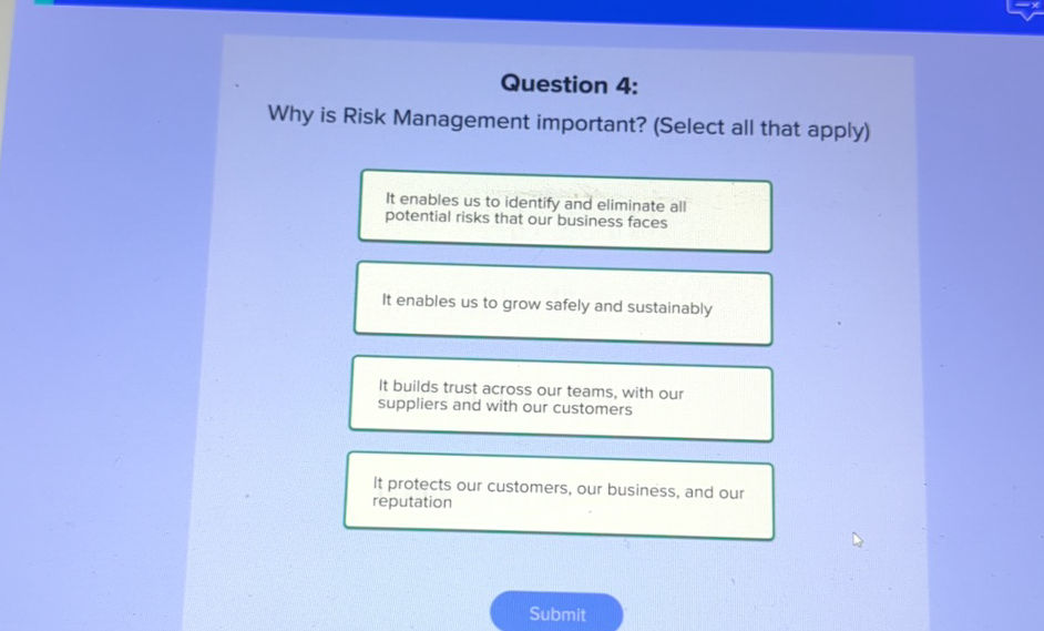 Question 4 Why is Risk Management important | StudyX