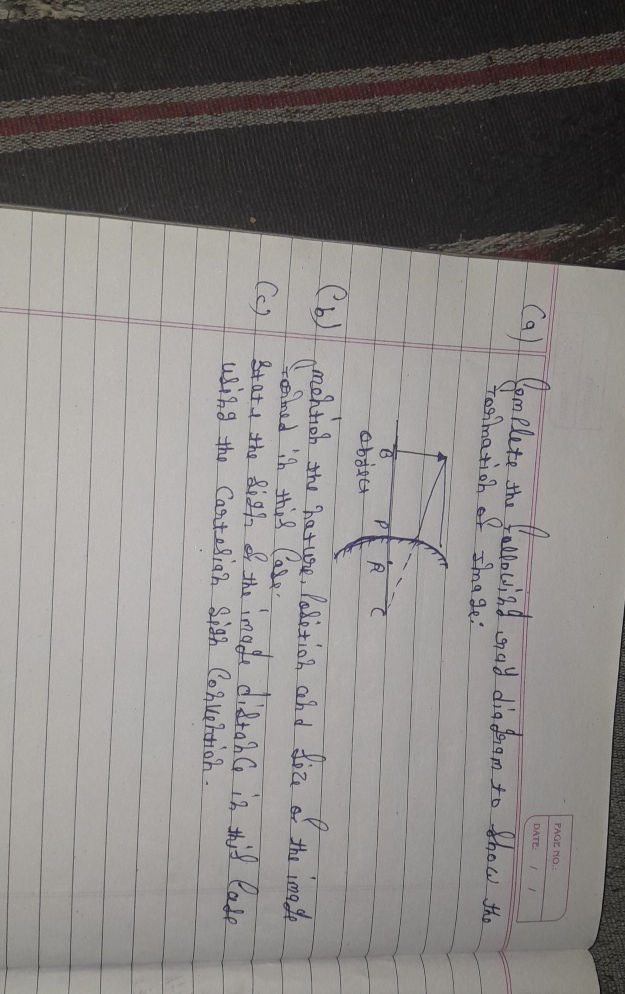 (a) Complete the following ray diagram to | StudyX