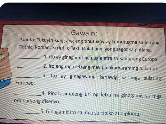 Gawain: Panuto: Tukuyin kung ang ang | StudyX