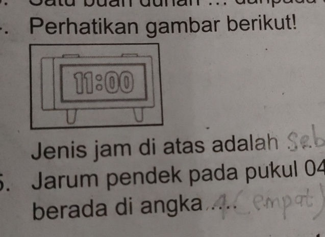 Perhatikan gambar berikut 1100 Jenis jam di | StudyX