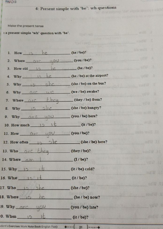 4: Present simple with 'be': wh questions | StudyX