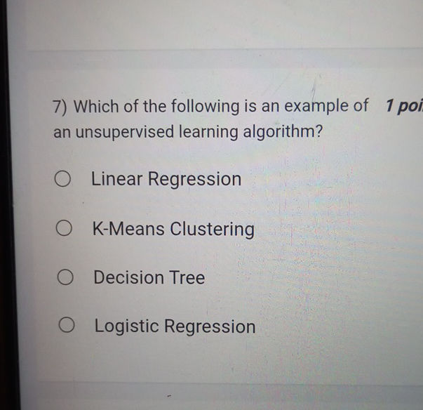 7) Which of the following is an example of 1 | StudyX
