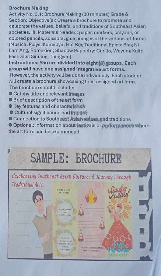 Brochure Making Activity No 31 Brochure | StudyX