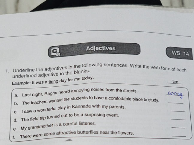 1. Underline the adjectives in the following | StudyX