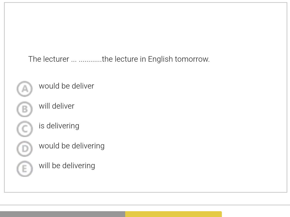 The lecturer the lecture in English tomorrow | StudyX