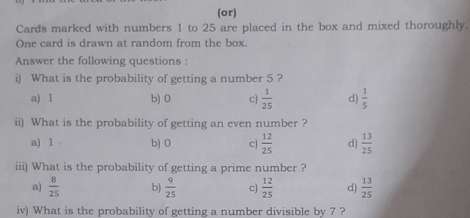 Cards marked with numbers 1 to 25 are placed