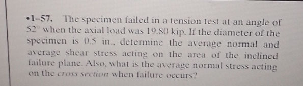 1-57 The specimen failed in a tension test