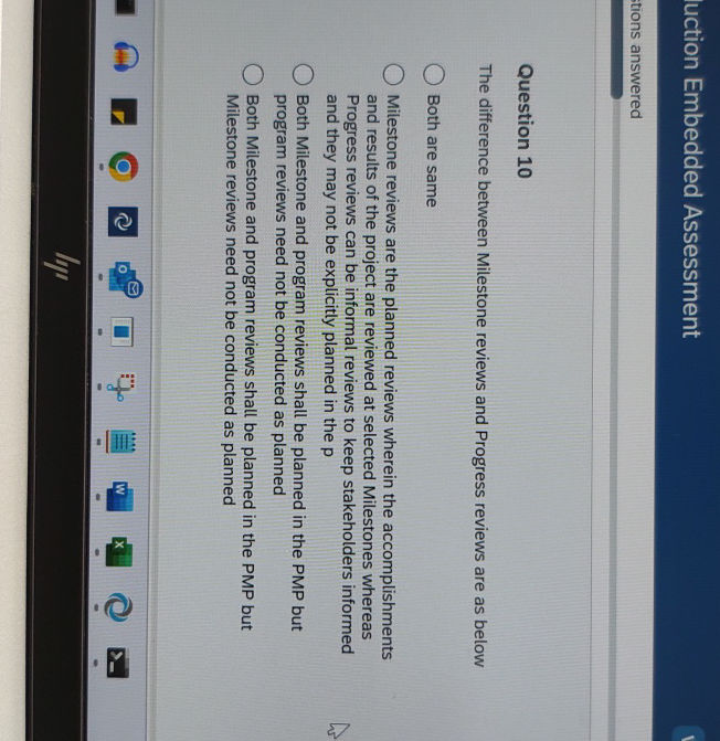 Question 10 The difference between Milestone | StudyX