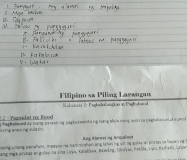 1 Pamagat Ang alamat ng Ampalaya II Mga | StudyX