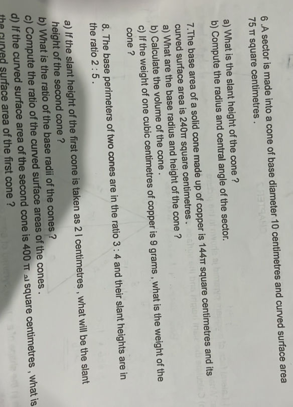 6.A sector is made into a cone of base | StudyX