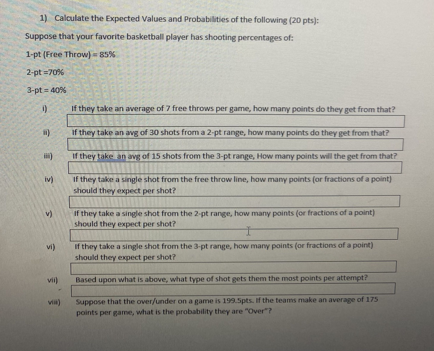 1) Calculate the Expected Values and | StudyX