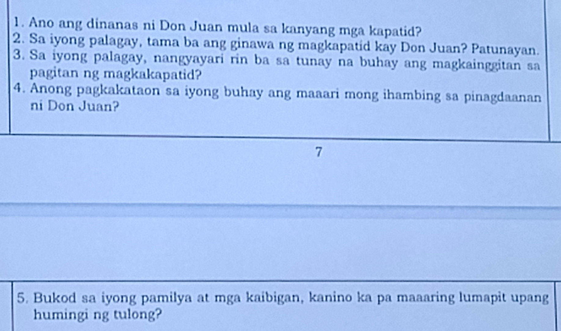 1 Ano ang dinanas ni Don Juan mula sa | StudyX