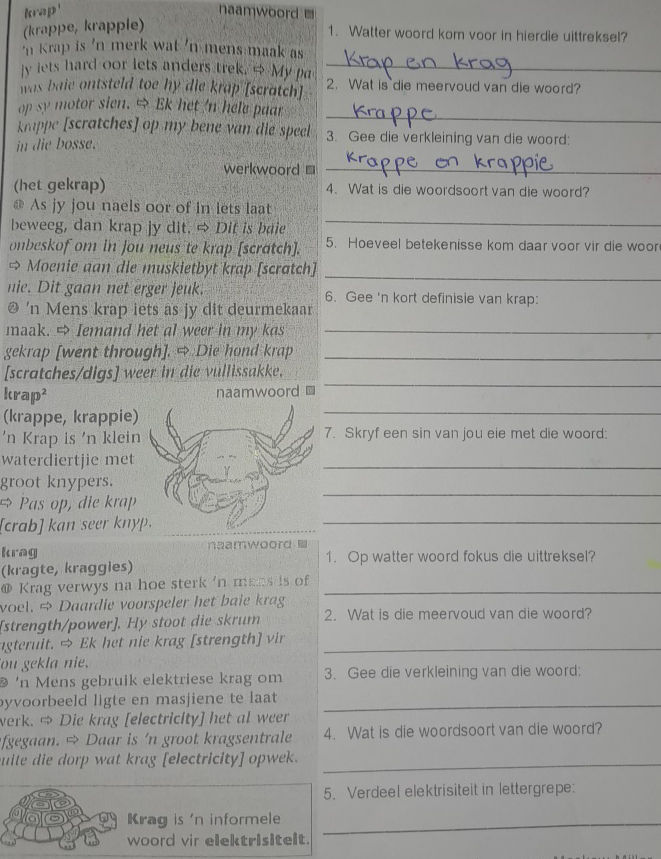 1. Watter woord kom voor in hierdie | StudyX