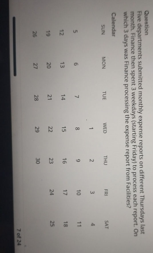 Question Five departments submitted monthly | StudyX