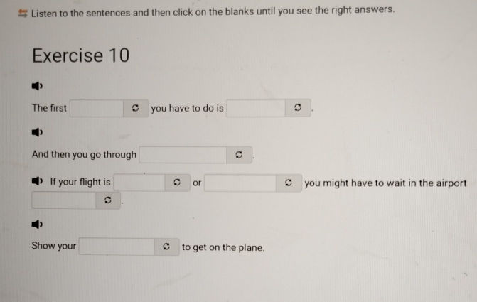 Listen to the sentences and then click on | StudyX
