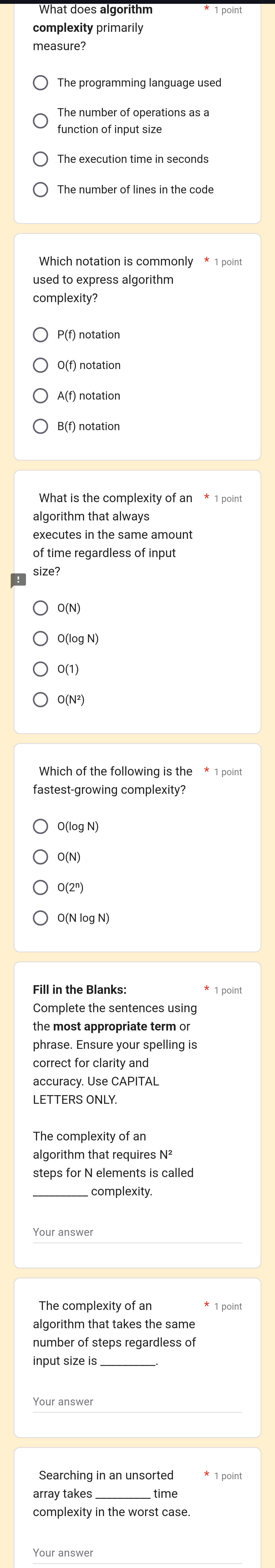 What does algorithm complexity primarily | StudyX