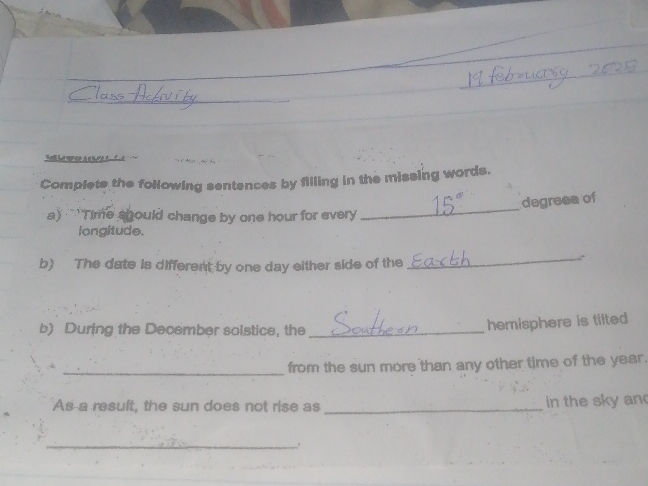 Complete the following sentences by filling | StudyX