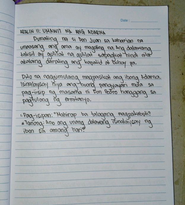 Pag-isipan: "Mahirap ba talagang | StudyX