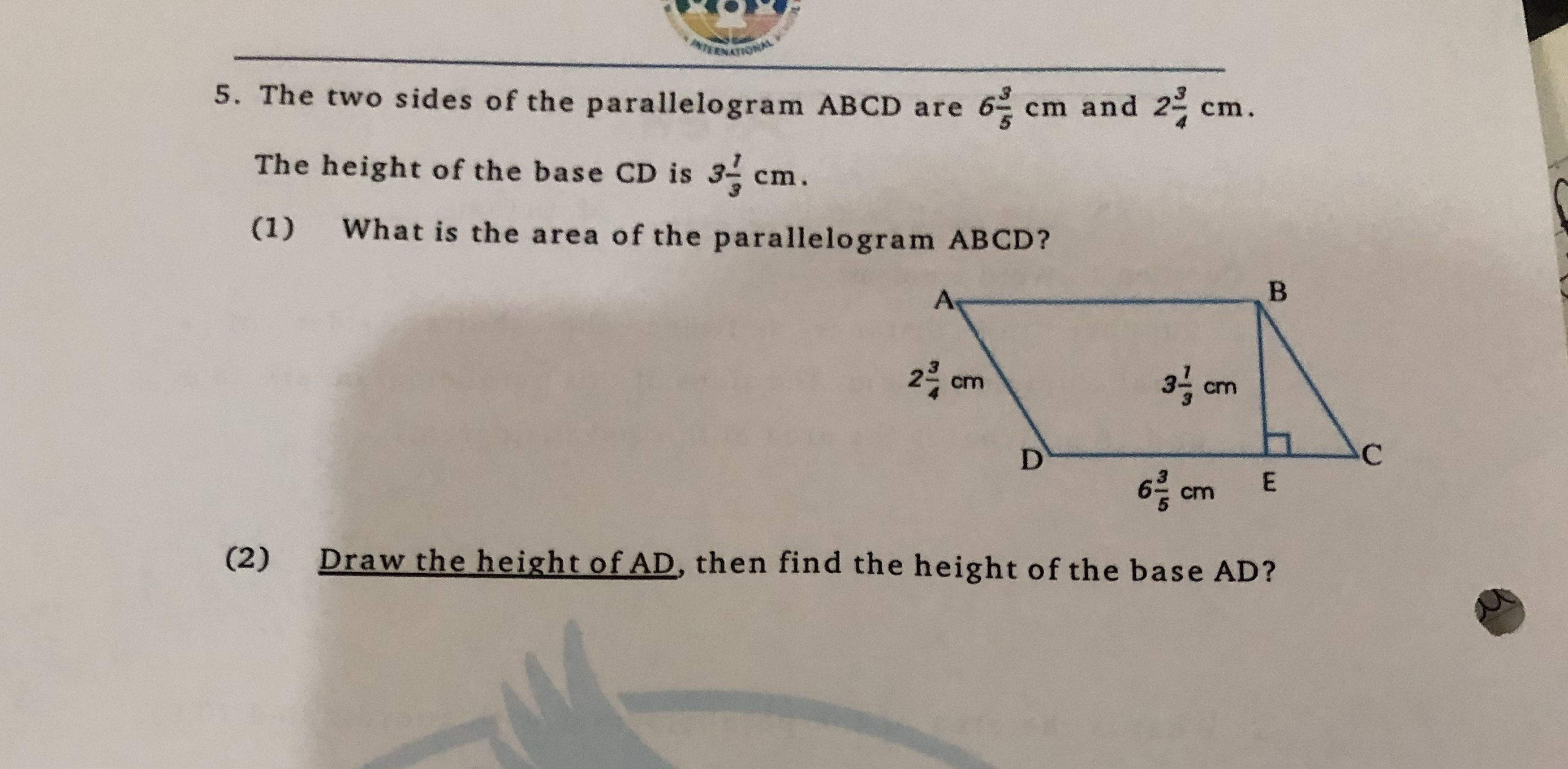 5. The two sides of the parallelogram ABCD | StudyX