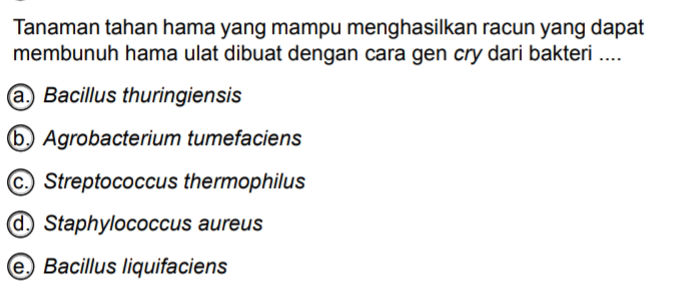 Tanaman tahan hama yang mampu menghasilkan | StudyX