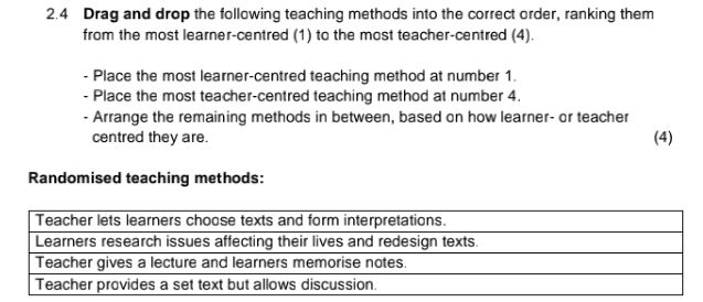 2.4 Drag and drop the following teaching | StudyX