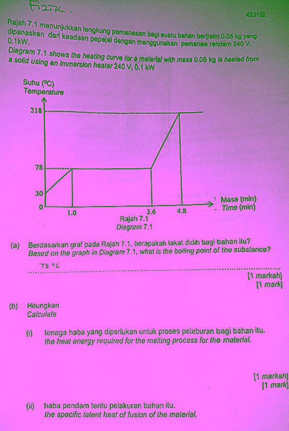 (a) Berdasarkan graf pada Rajah 71 berapakah | StudyX