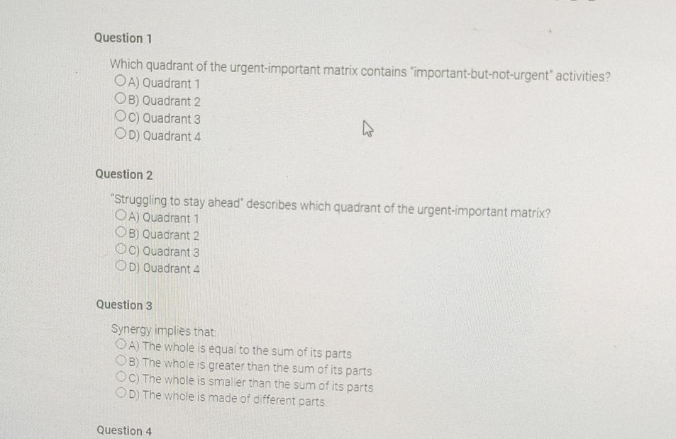 Question 1 Which quadrant of the | StudyX