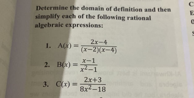 Determine the domain of definition and then | StudyX