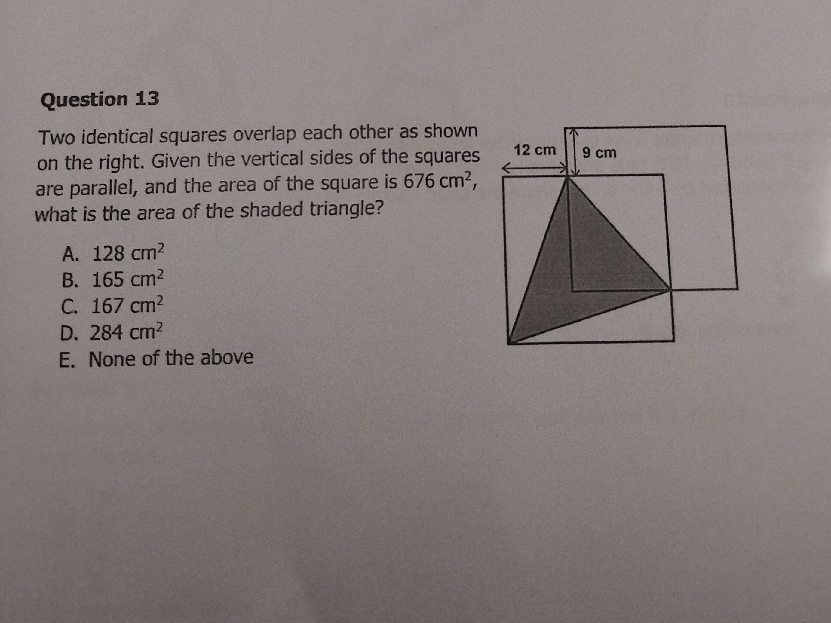 Two identical squares overlap each other as | StudyX