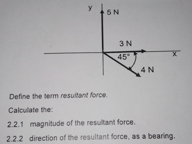 Define the term resultant force. Calculate | StudyX