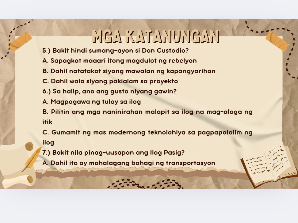5) Bakit hindi sumang-ayon si Don Custodio A | StudyX