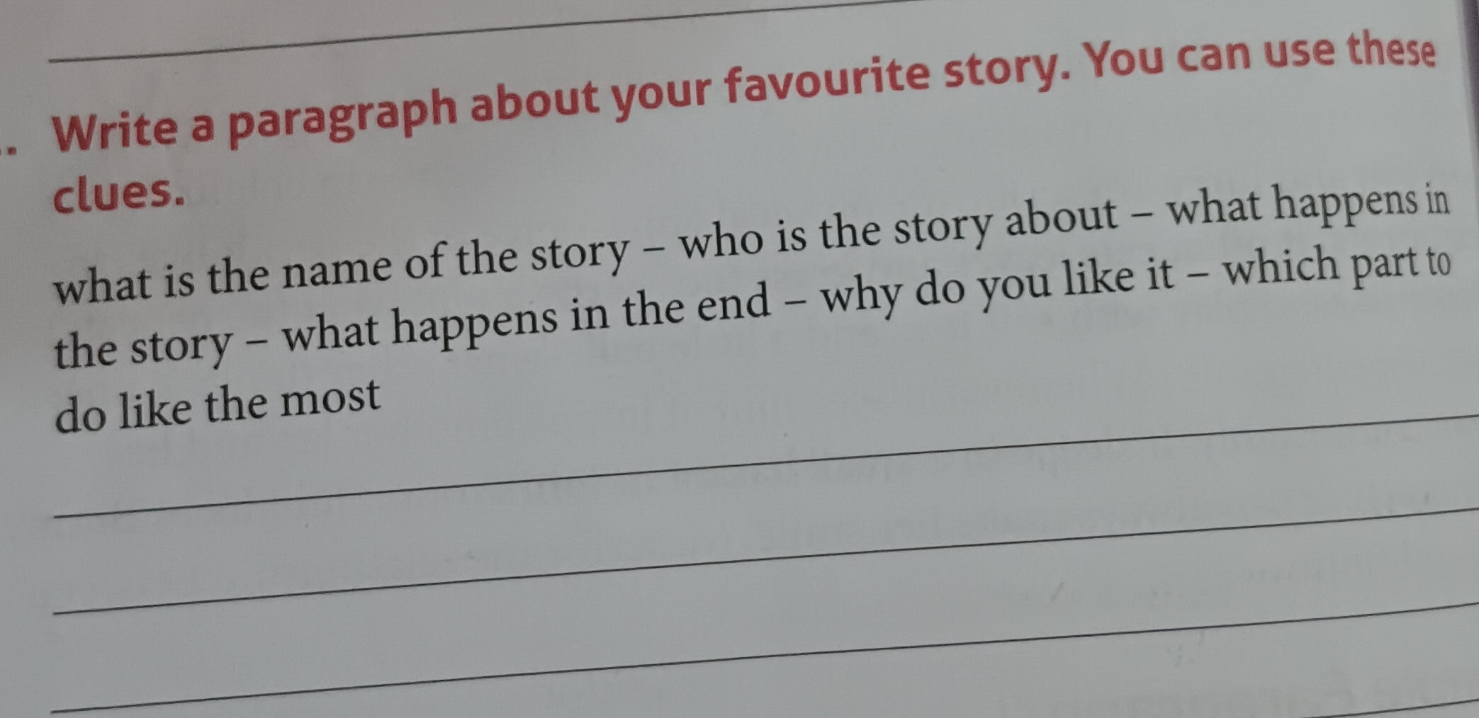 Write a paragraph about your favourite | StudyX