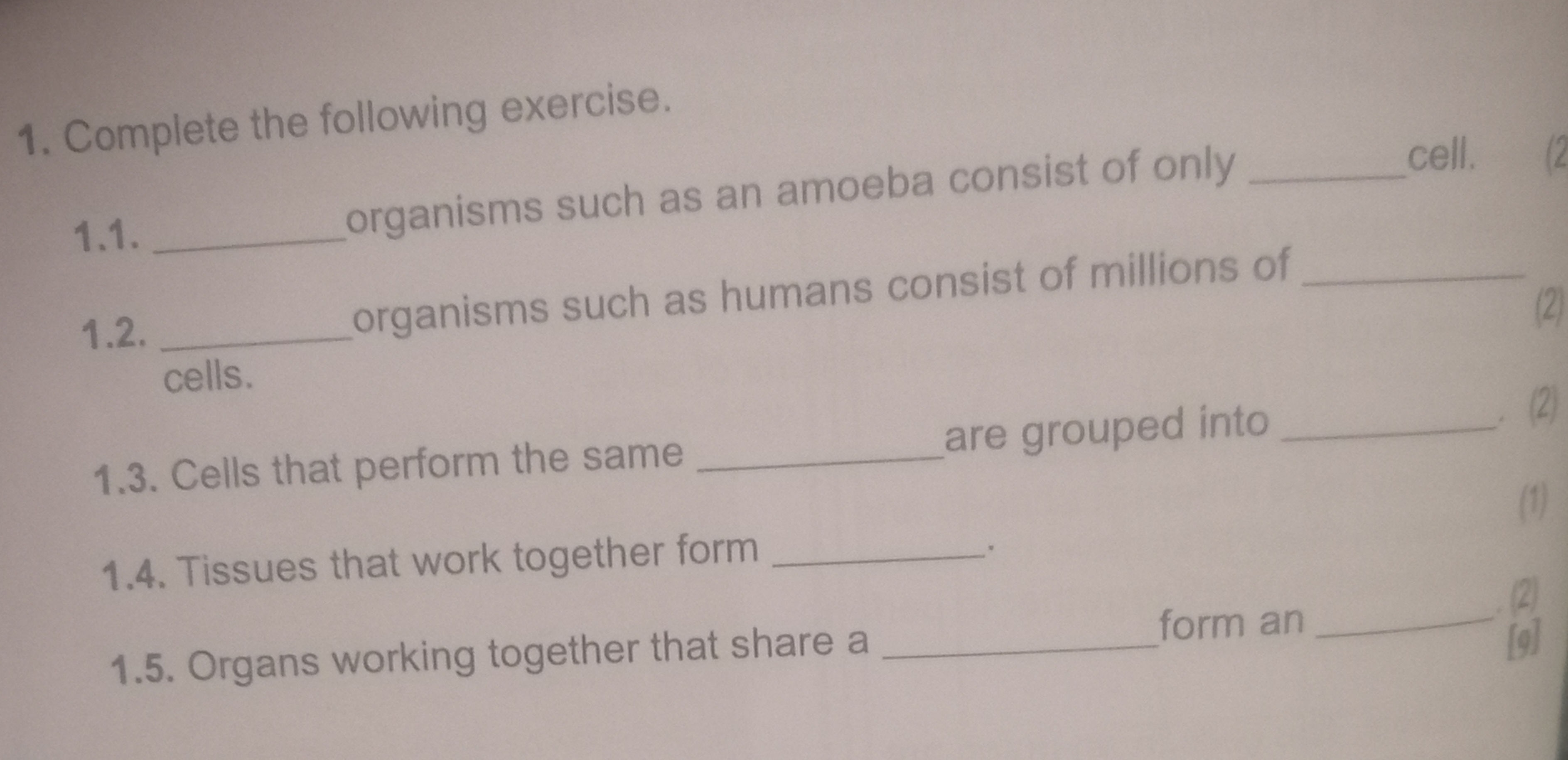 1. Complete the following exercise. 1.1. | StudyX