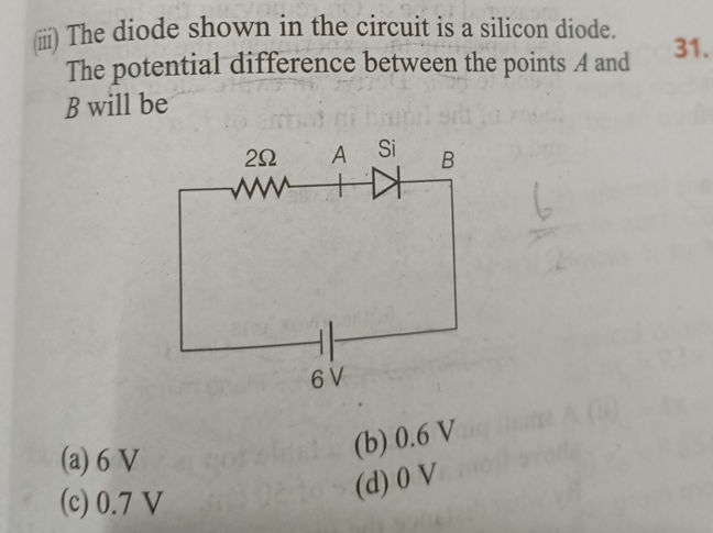 (ii) The diode shown in the circuit is a | StudyX