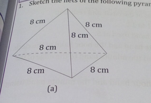 1 Sketch the nets of the following pyramid | StudyX