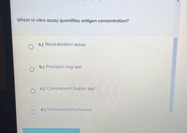 Which in vitro assay quantifies antigen