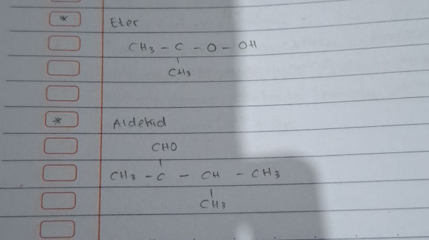 Eter CH3-C-O-OH CH3 Aldekid CHO CH3-C-CH-CH3 | StudyX
