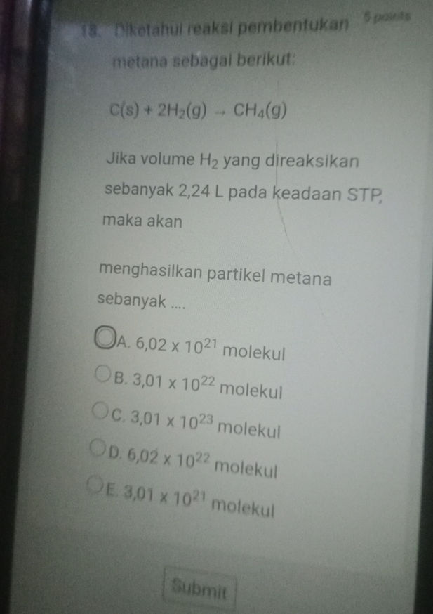 18 Diketahui reaksi pembentukan metana | StudyX