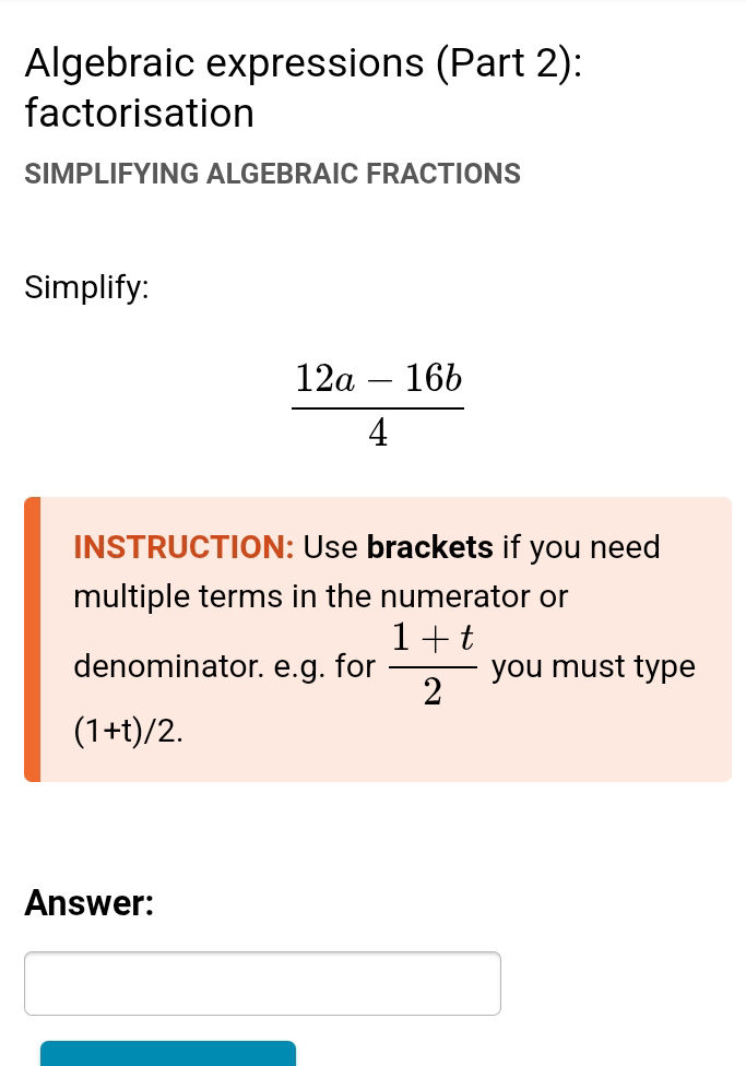 Algebraic expressions (Part 2) factorisation | StudyX