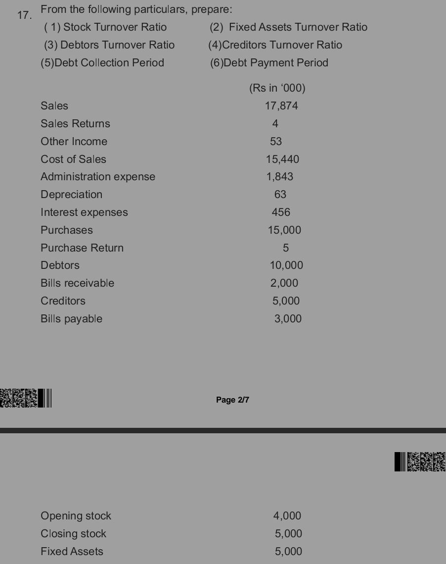 17 From the following particulars prepare | StudyX
