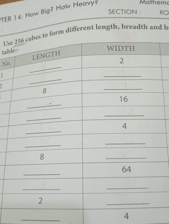 Use 256 cubes to form different length | StudyX
