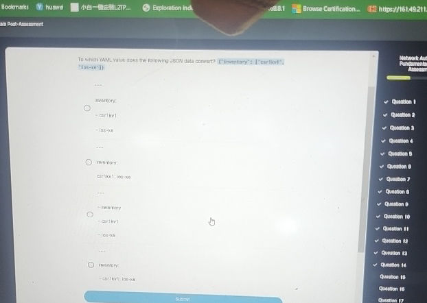 To which YAML value does the following JSON | StudyX
