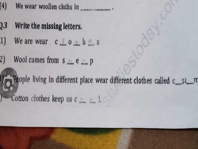 2.3 Write the missing letters. 1) We are