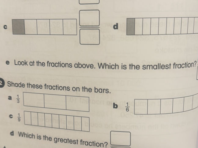 e Look at the fractions above. Which is the | StudyX