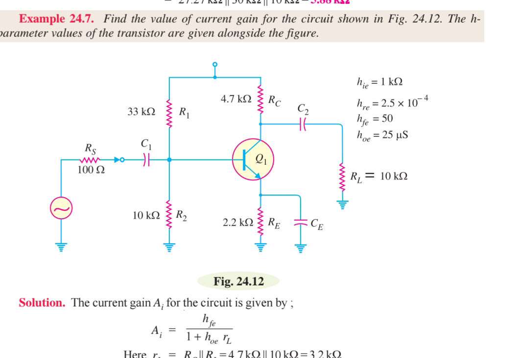 Example 247 Find the value of current gain | StudyX