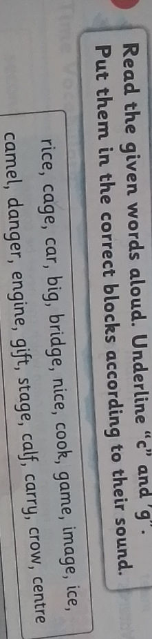 Read the given words aloud. Underline "c" | StudyX
