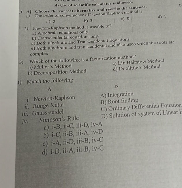 1) The order of convergence of Newton | StudyX