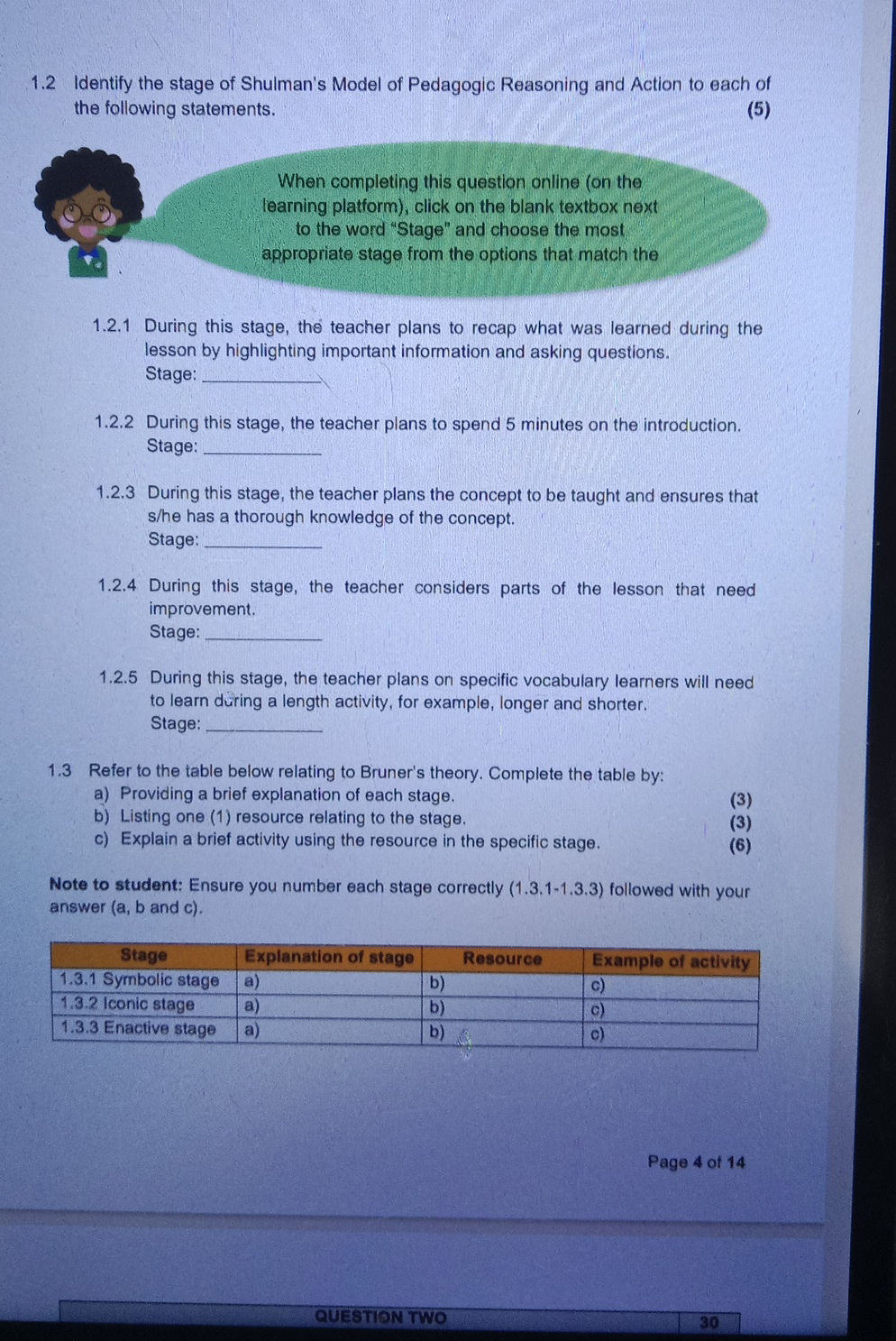12 Identify the stage of Shulmans Model of | StudyX