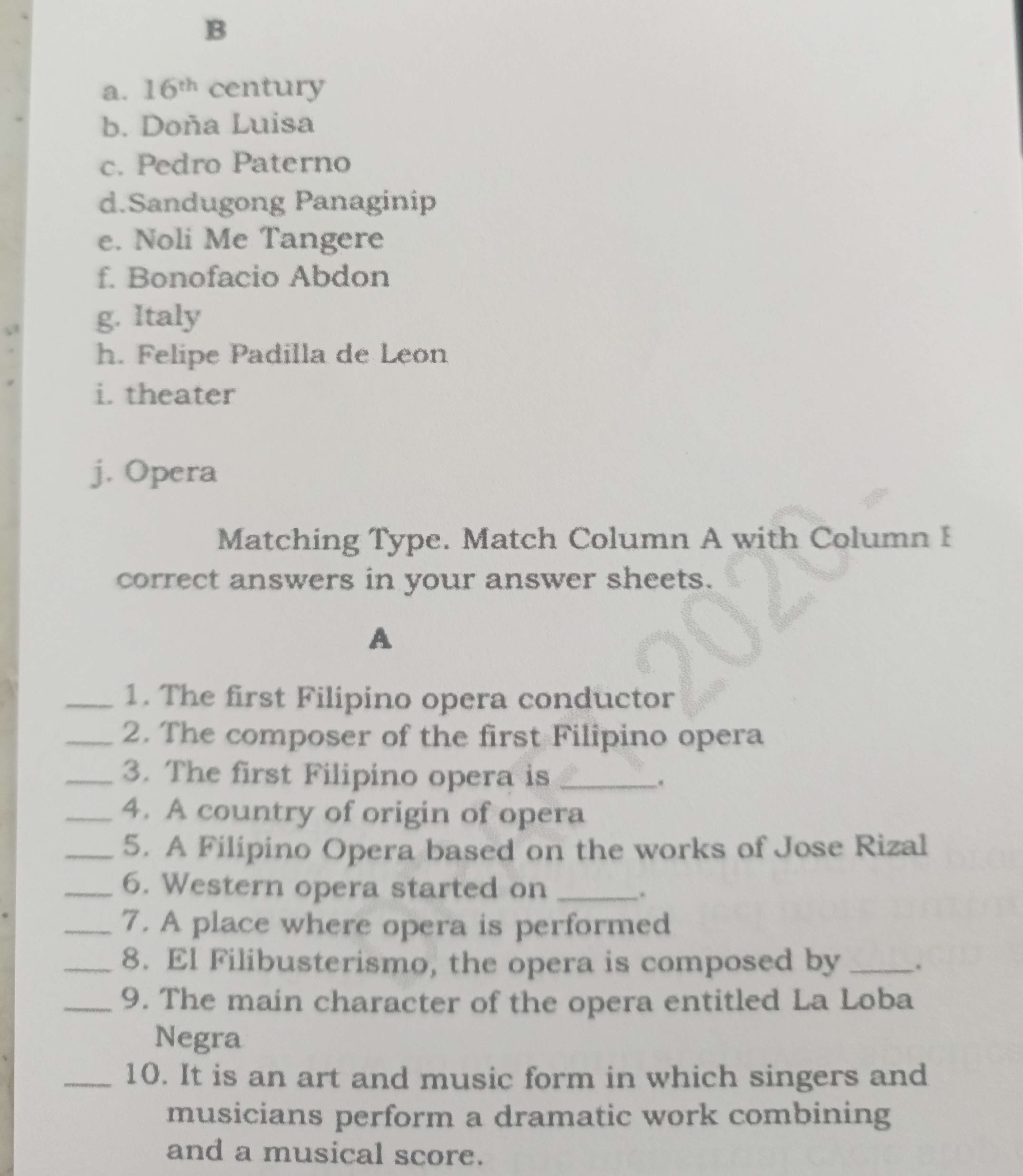 Matching Type Match Column A with Column B 1 | StudyX